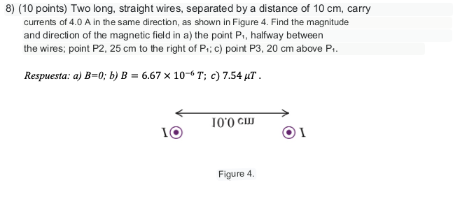 Solved 8) (10 points) Two long, straight wires, separated by | Chegg.com Solved 8) (10 points) Two long, straight wires, separated by | Chegg.com