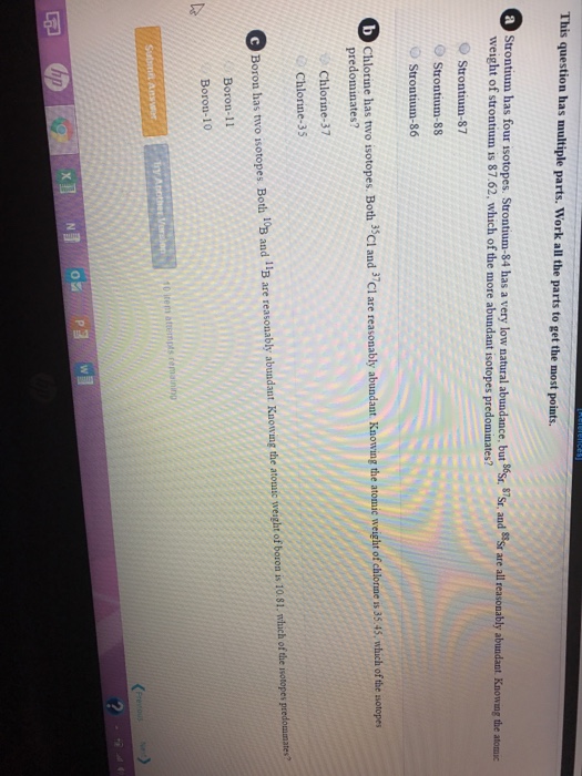 Solved a Strontium has four isotopes. Strontium-84 has a | Chegg.com