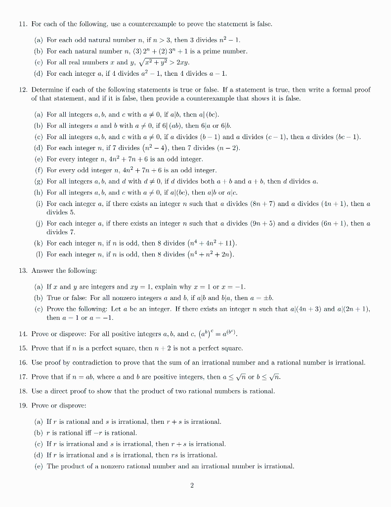 Solved In what follows, use the following definitions: An | Chegg.com