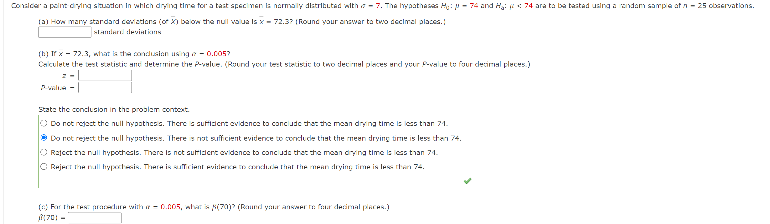 Solved (a) How many standard deviations (of xˉ ) below the | Chegg.com