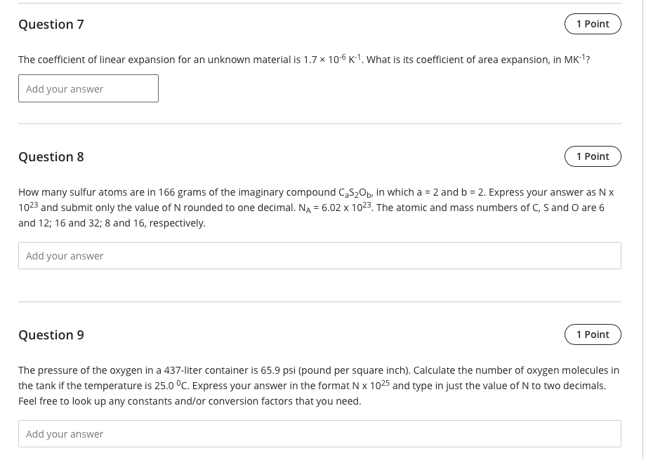 Solved The coefficient of linear expansion for an unknown | Chegg.com