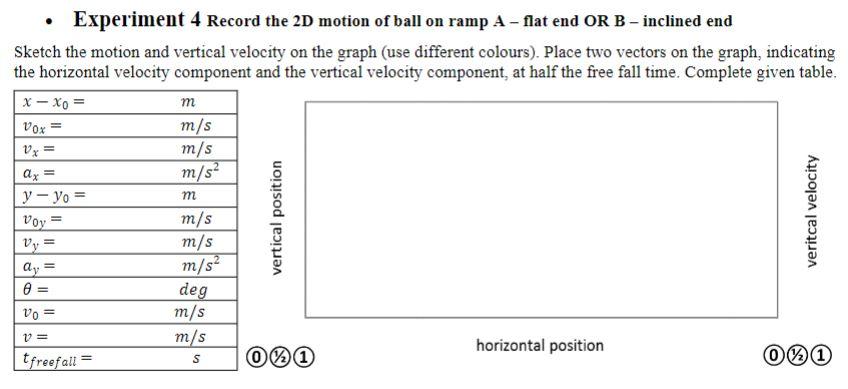 Solved - Experiment 4 Record the 2D motion of ball on ramp A | Chegg.com
