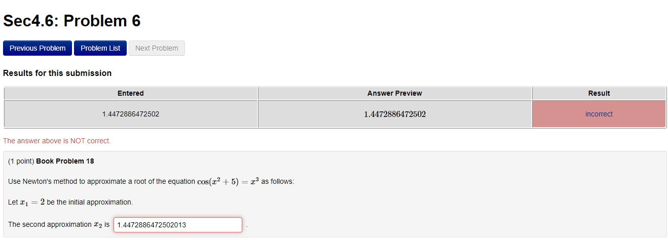 Solved Sec4.6: Problem 1 Previous Problem Problem List Next | Chegg.com
