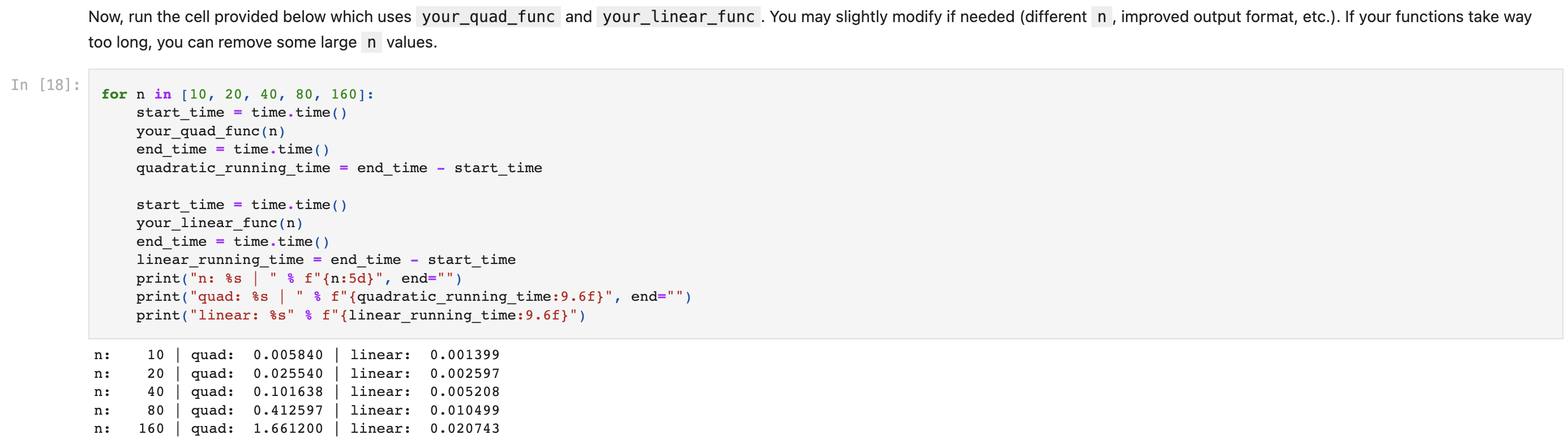 Solved # PROBLEM 1 import time # This is the provided | Chegg.com