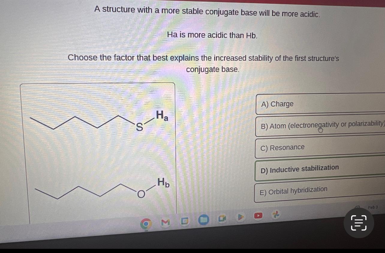 Solved A structure with a more stable conjugate base will be | Chegg.com