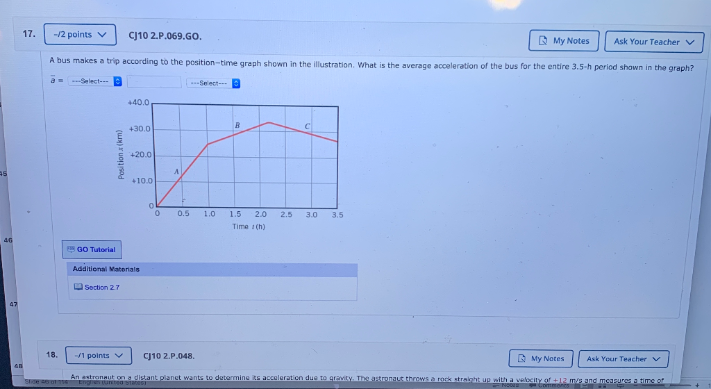 Solved -/2 points CJ10 2.P.069.GO. My Notes Ask Your Teacher | Chegg.com
