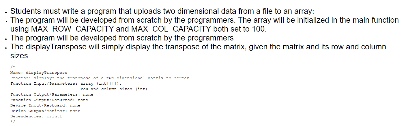 Solved Students must write a program that uploads two | Chegg.com