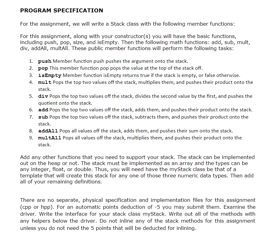 Solved C++ Program Help. Driver code (This is code that | Chegg.com