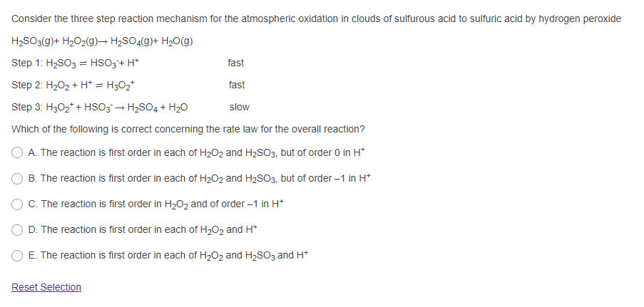 Solved Consider the three step reaction mechanism for the | Chegg.com
