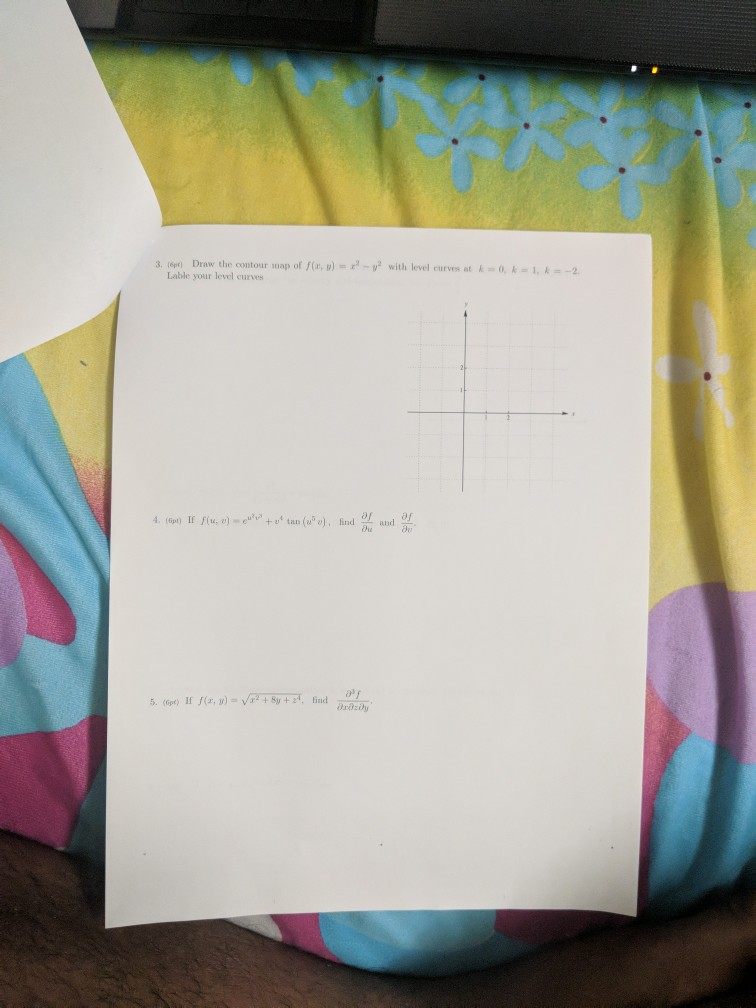 Solved 3. Draw the contour map of ( Lable your level curves | Chegg.com