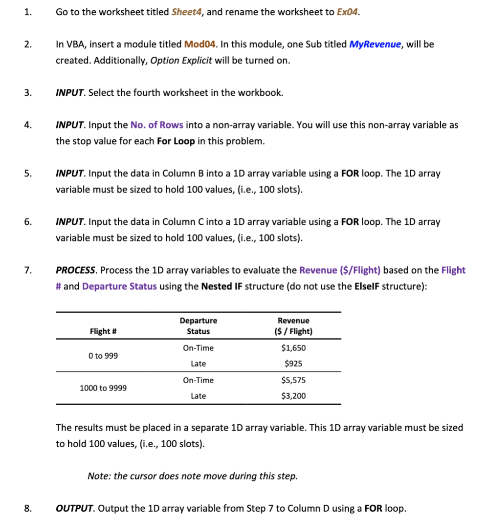 Solved Write Using Excel VBA Write Using Excel Chegg