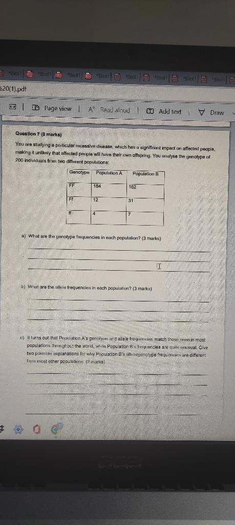 Solved Question 7 ( 8 marks) You are studying a particular | Chegg.com Solved Question 7 ( 8 marks) You are studying a particular | Chegg.com