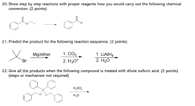 Solved 20. Show step by step reactions with proper reagents | Chegg.com