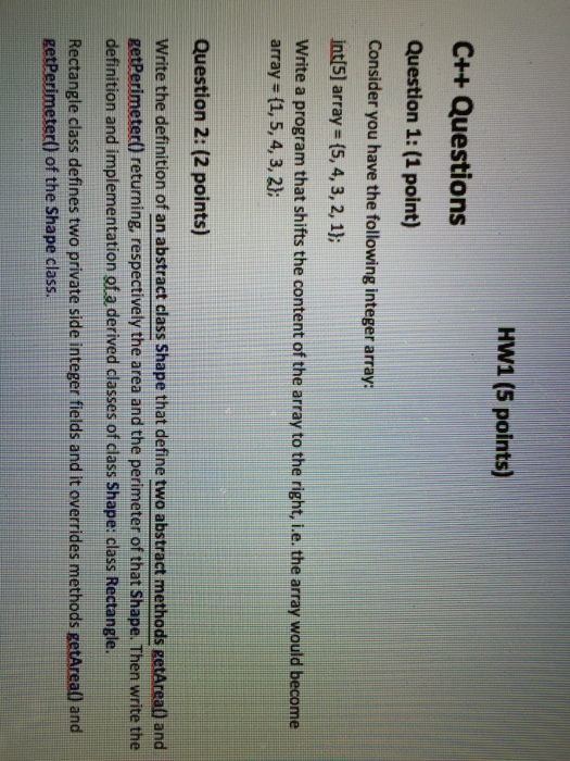 Solved Consider you have the following integer array: | Chegg.com