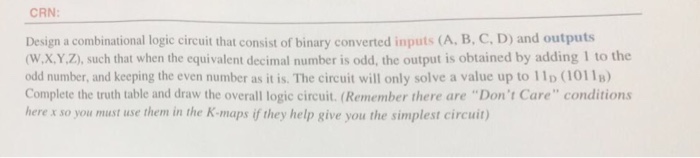 Solved Design a combinational logic circuit that consist of | Chegg.com