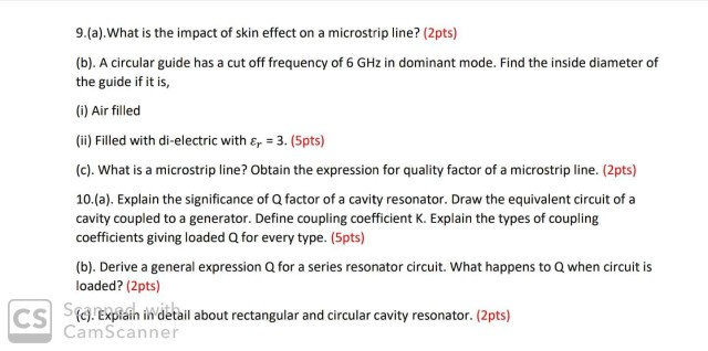9.(a). What is the impact of skin effect on a | Chegg.com