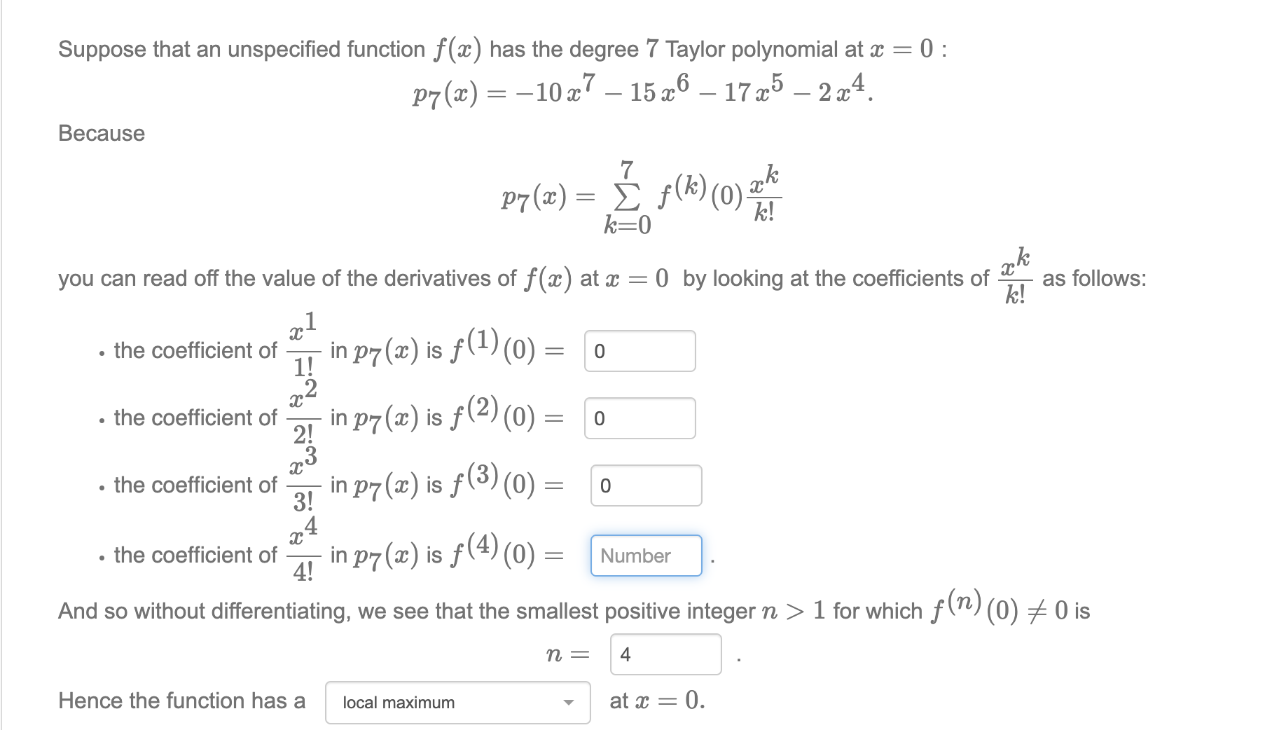 Solved Suppose that an unspecified function f(x) has the | Chegg.com