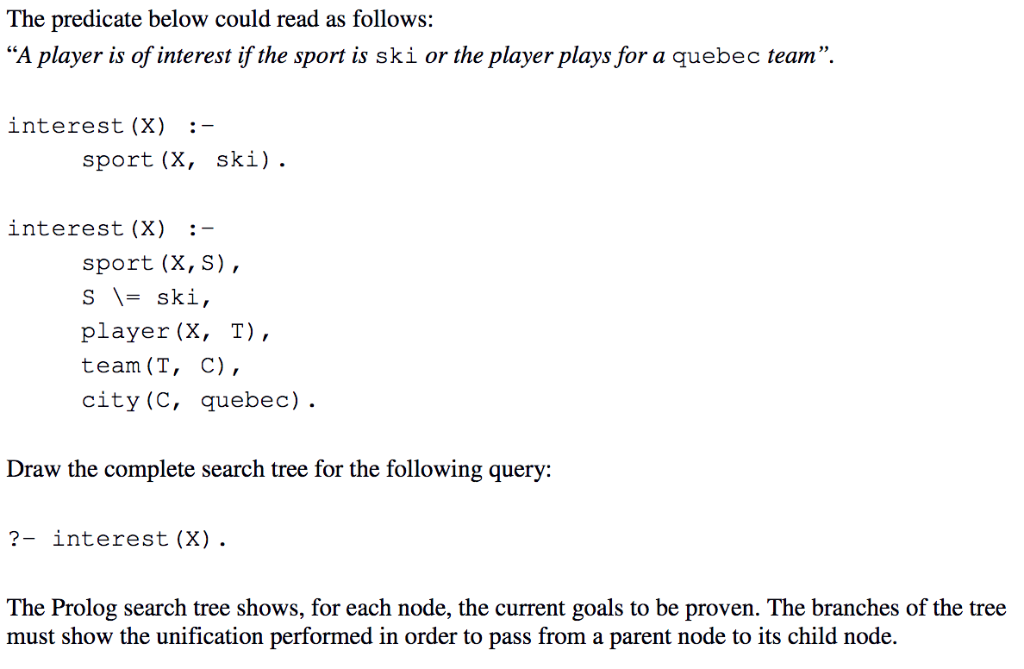 Must be answered in Prolog language (database | Chegg.com