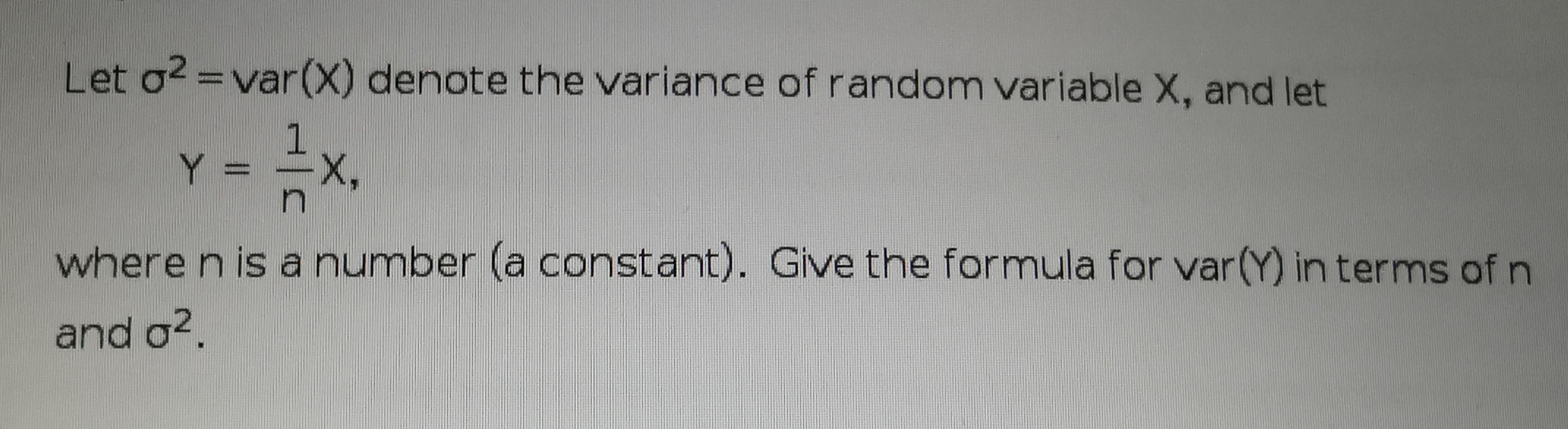 Solved Let o2 = var(x) denote the variance of random | Chegg.com