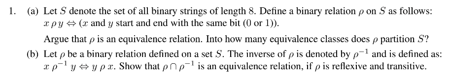 Solved 1. (a) Let S denote the set of all binary strings of | Chegg.com
