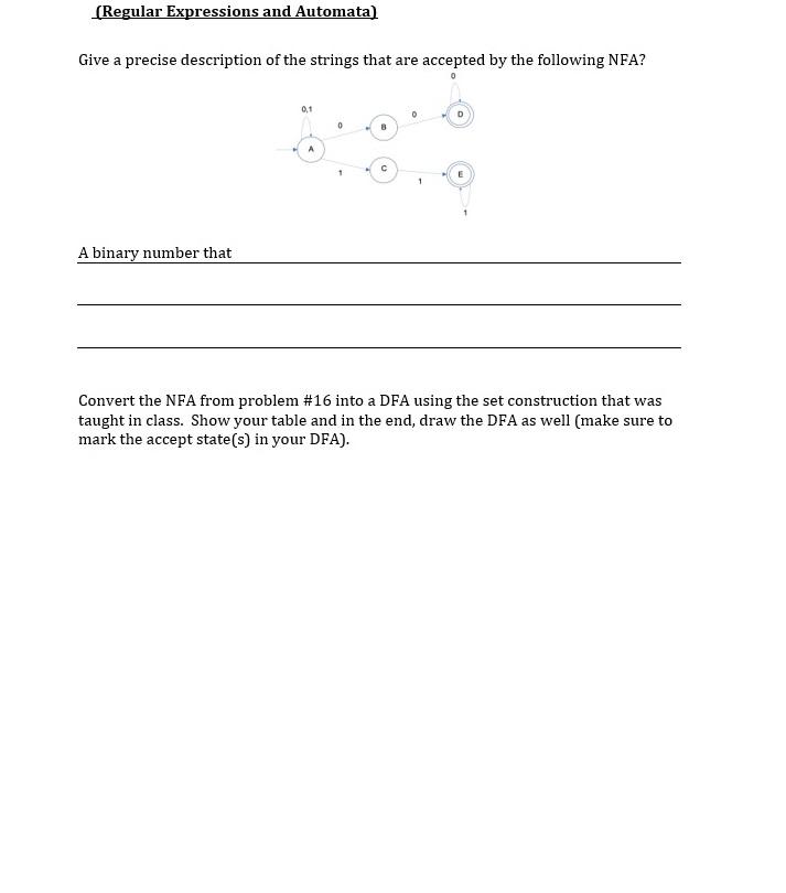 Solved (Regular Expressions and Automata) Give a precise | Chegg.com