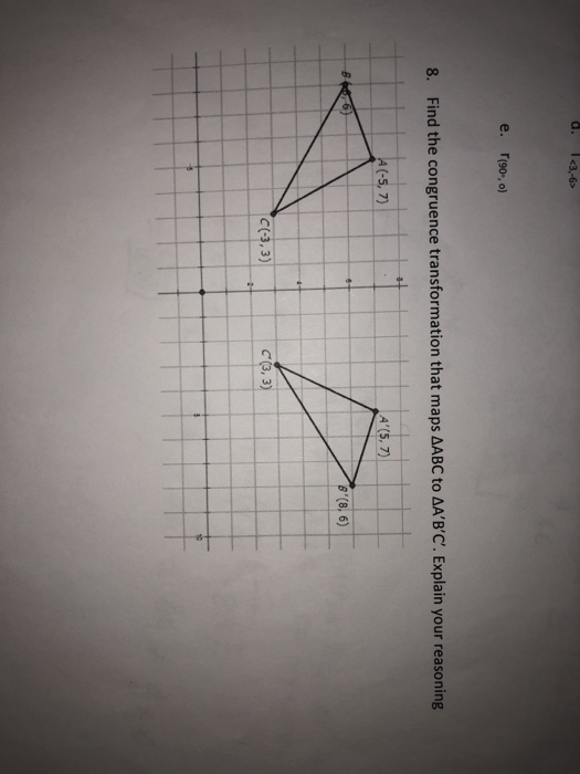 Solved Find the congruence transformation that maps ABC TO | Chegg.com