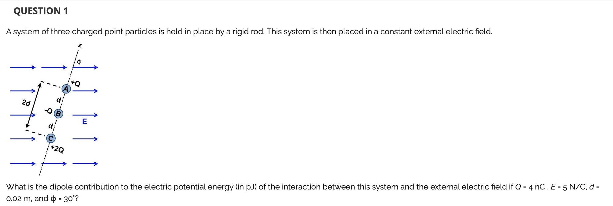 Solved QUESTION 1 A system of three charged point particles | Chegg.com