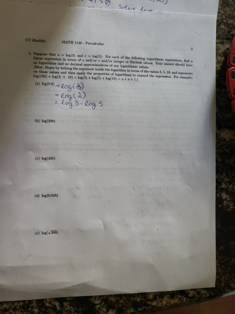 Solved Solve lere CU Boulder MATH 1150 - Precalculus 2. | Chegg.com