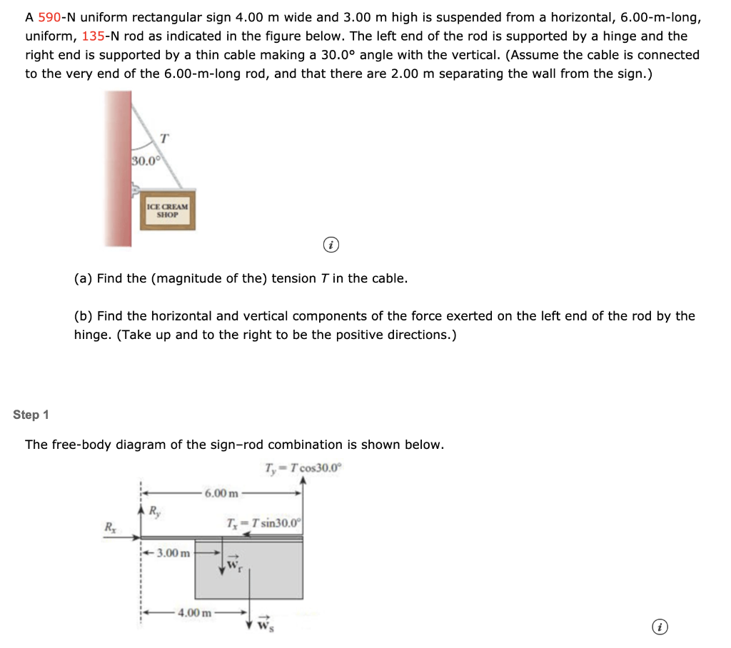 Solved A 590-N uniform rectangular sign 4.00 m wide and 3.00 | Chegg.com