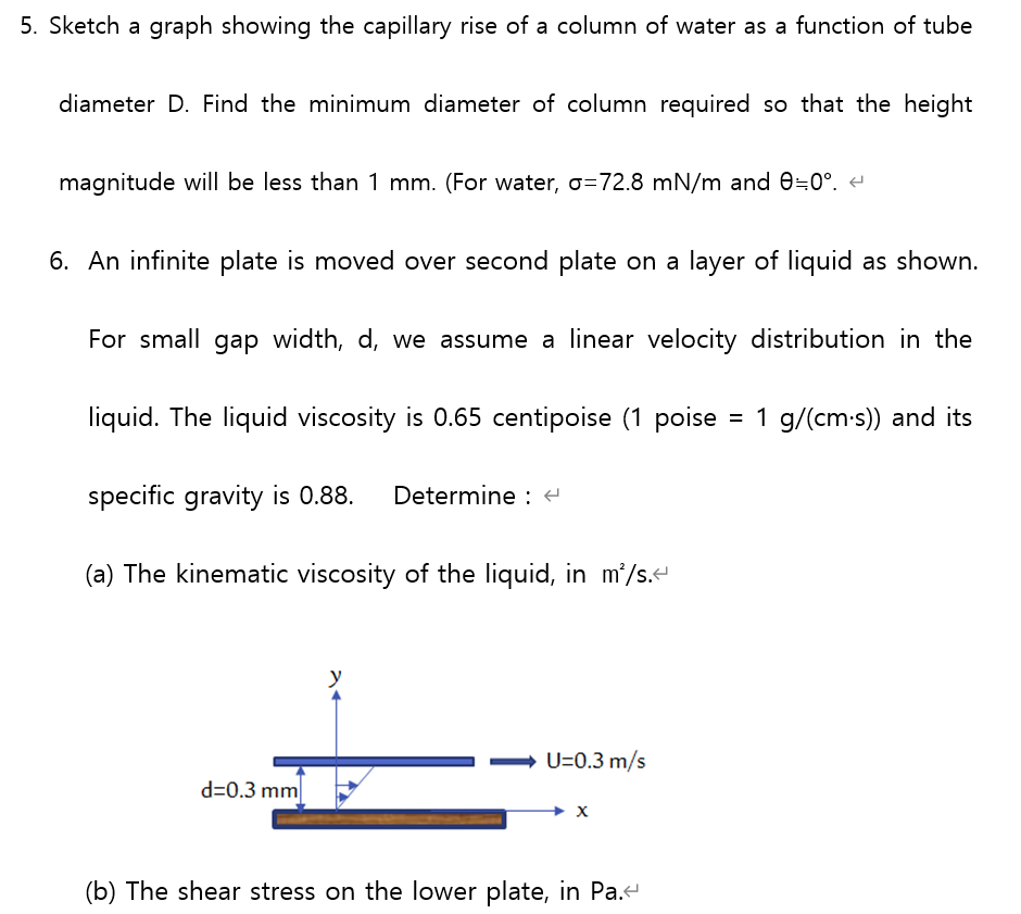 Solved 5. Sketch a graph showing the capillary rise of a | Chegg.com