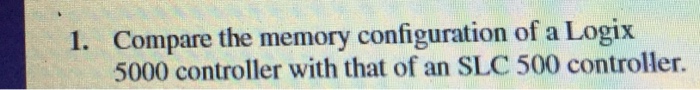 Solved Compare the memory configuration of a Logix 5000 | Chegg.com