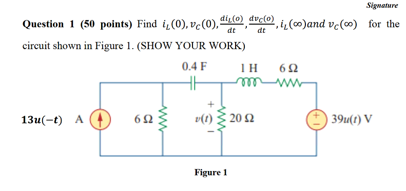 Solved Signature di (o) dvco) Question 1 (50 points) Find | Chegg.com
