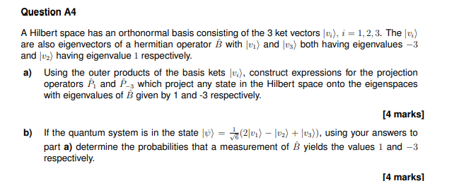 Solved A Hilbert space has an orthonormal basis consisting | Chegg.com
