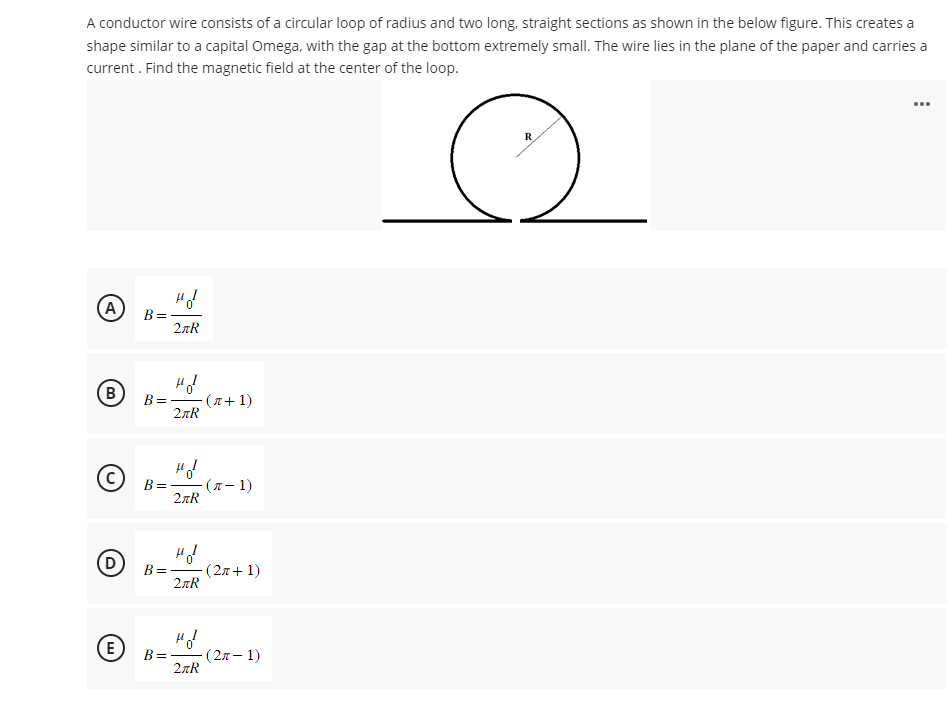 Solved A conductor wire consists of a circular loop of | Chegg.com