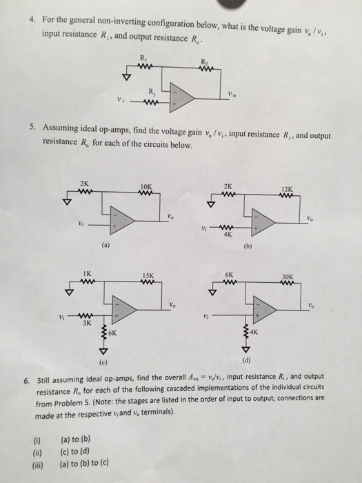 Solved For the general non-inverting configuration below, | Chegg.com