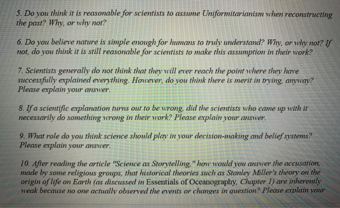 5. Do you think it is reasonable for scientists to | Chegg.com