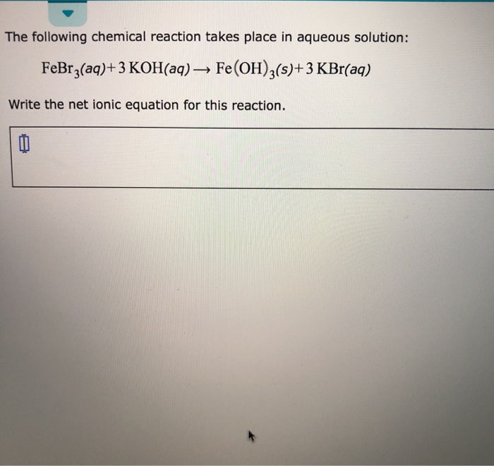 Solved The following chemical reaction takes place in | Chegg.com