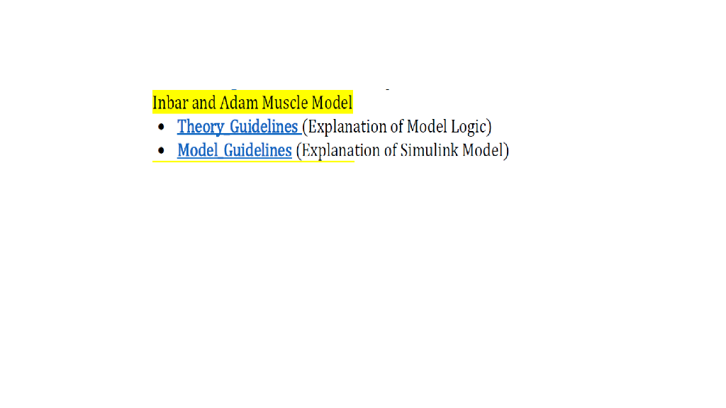 Solved Inbar and Adam Muscle Model Theory Guidelines | Chegg.com