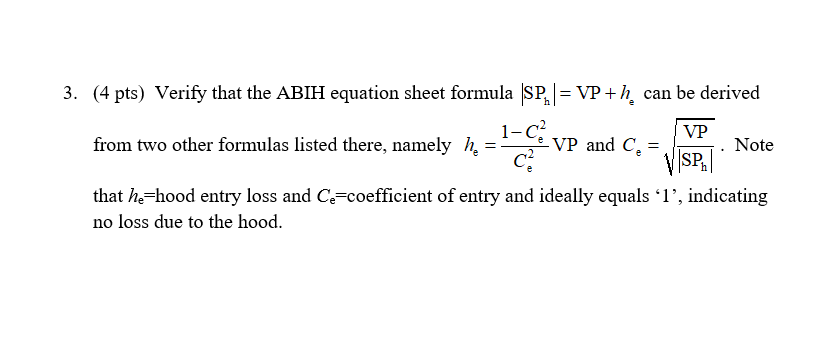 Solved 1-C VP and C. = = 3. (4 pts) Verify that the ABIH | Chegg.com