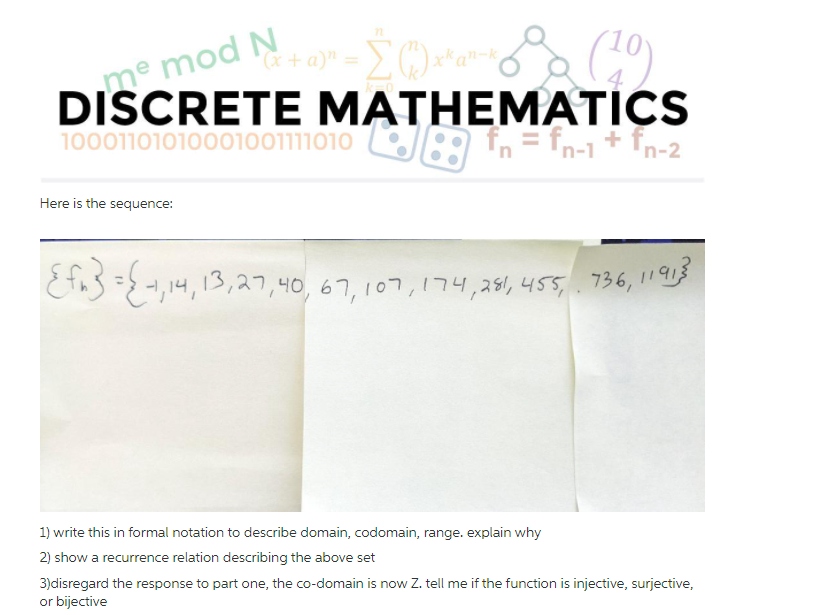 Solved •xt (+a)" = 20) 30: 619 DISCRETE MATHEMATICS ) me mod | Chegg.com