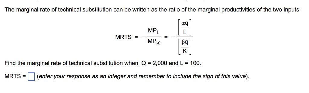 Solved Given a Cobb-Douglas production function where | Chegg.com