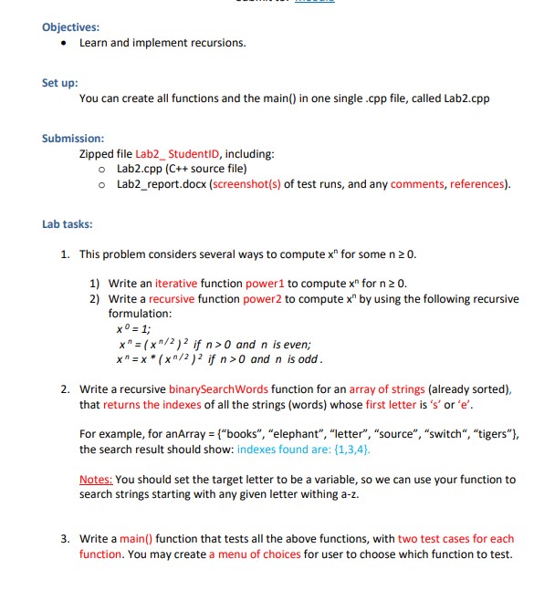 Solved Submission: Zipped file Lab2_ StudentID, including: - | Chegg.com