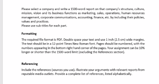 Solved Please select a company and vrite a 1500-word report | Chegg.com