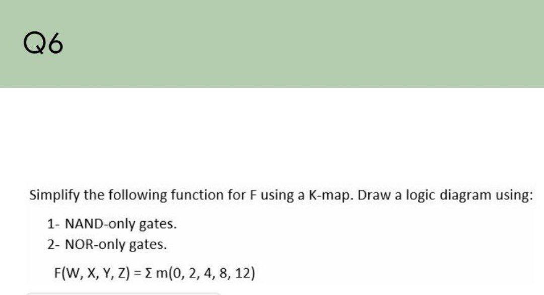 Solved Q6 Simplify the following function for Fusing a | Chegg.com