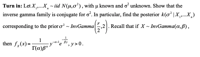 Solved Turn in: LetX,, X, ~ iid N(,σ2), with μ known and σ2 | Chegg.com Solved Turn in: LetX,, X, ~ iid N(,σ2), with μ known and σ2 | Chegg.com