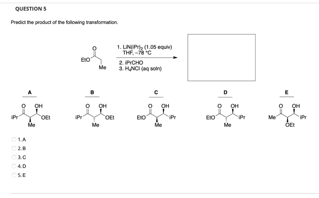 Solved Which drawing represents the correct transition state | Chegg.com