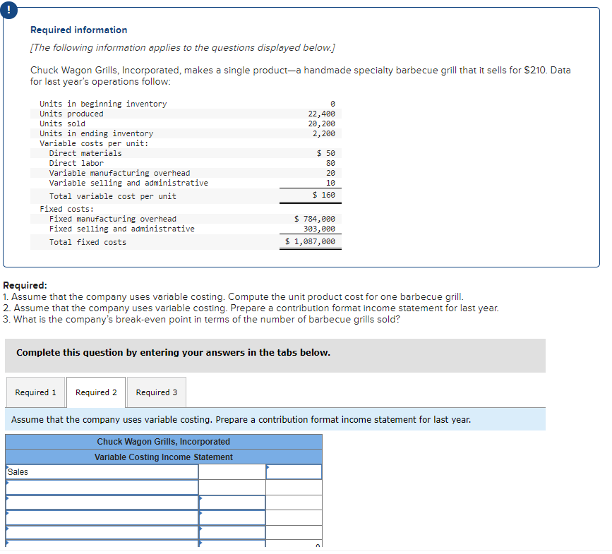 Solved ! @ Required information (The following information | Chegg.com