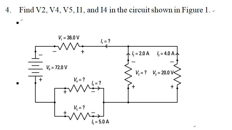 Solved Find V2, V4, V5, I1, and I4 in the circuit shown in | Chegg.com
