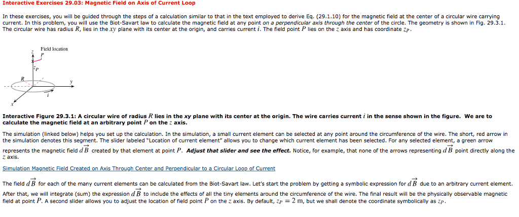 Interactive Exercises 29.03: Magnetic Field on Axis | Chegg.com
