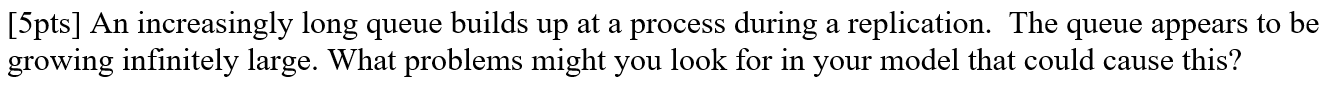 Solved [5pts] An increasingly long queue builds up at a | Chegg.com
